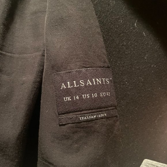 All Saints | Jackets & Coats | All Saints Leather Wool Coat | Poshmark